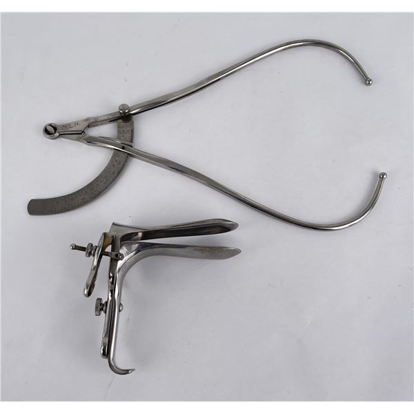 Pair of Stainless Steel Gynecologist Tools