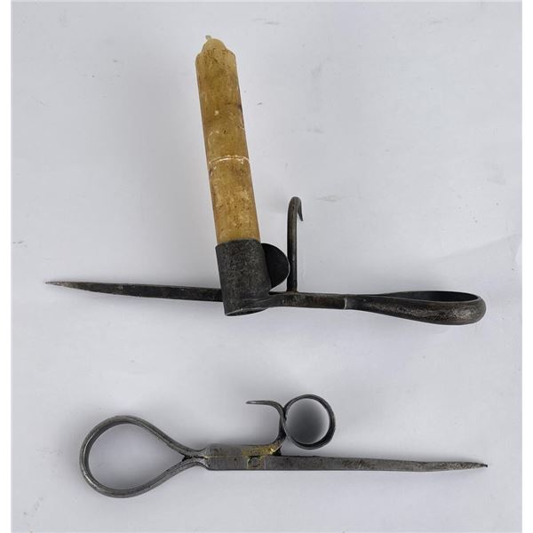 Pair of Antique Montana Miners Candlesticks