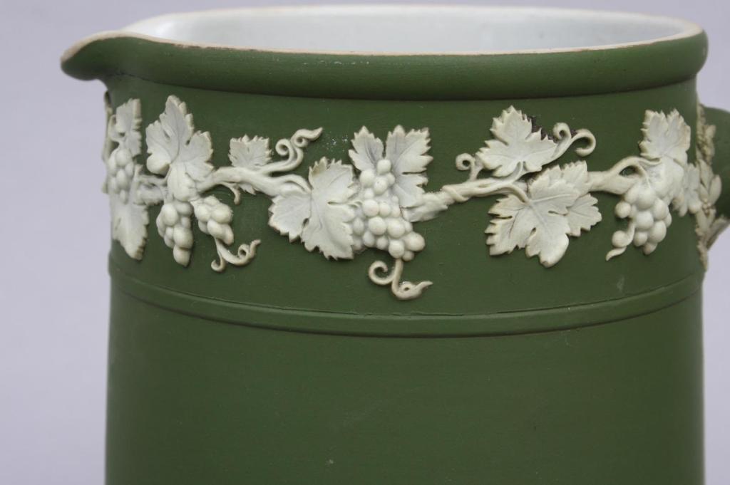 Tall Wedgwood Green Jasperware Jug