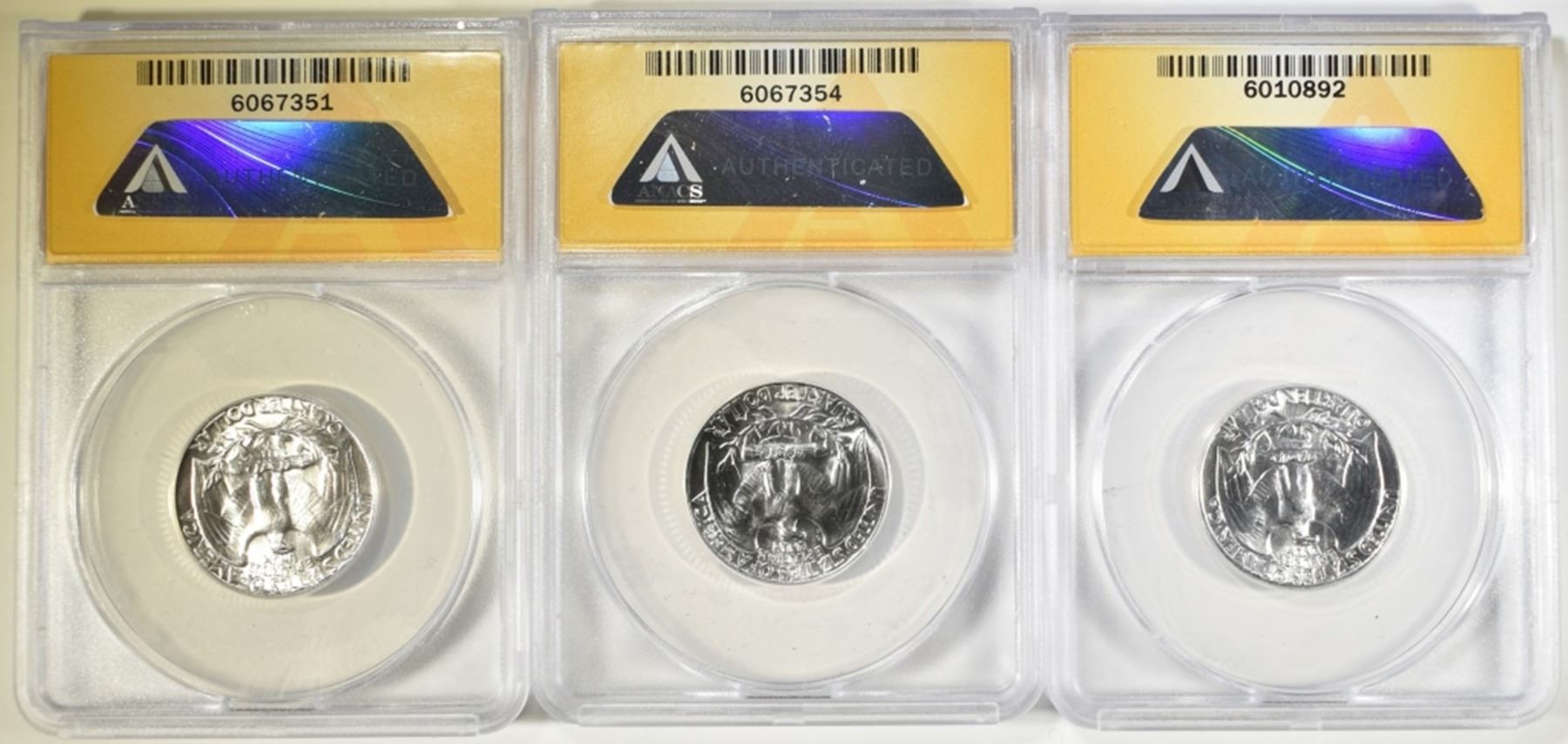 3 WASHINGTON QUARTERS TYPE B REVERSE FS-901 ANACS