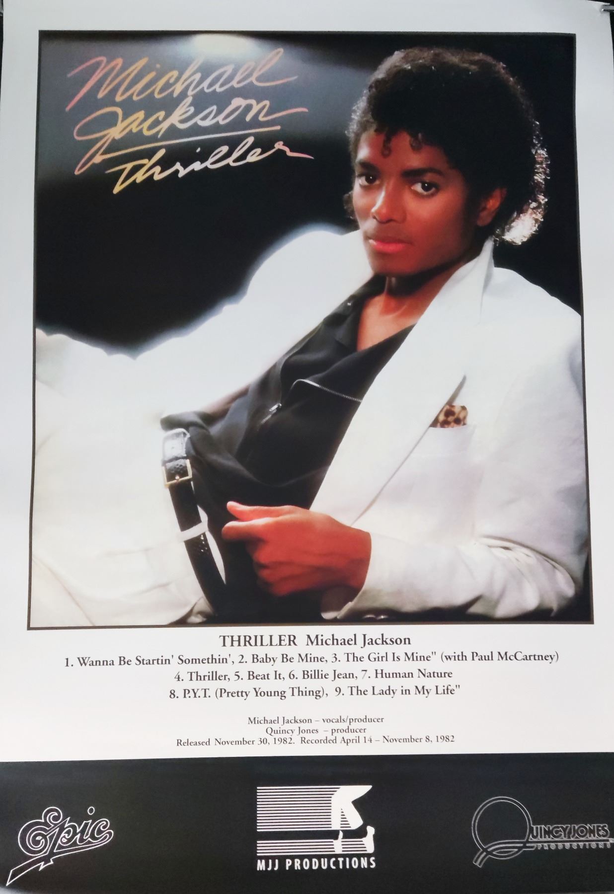 Michael Jackson Thriller album poster.