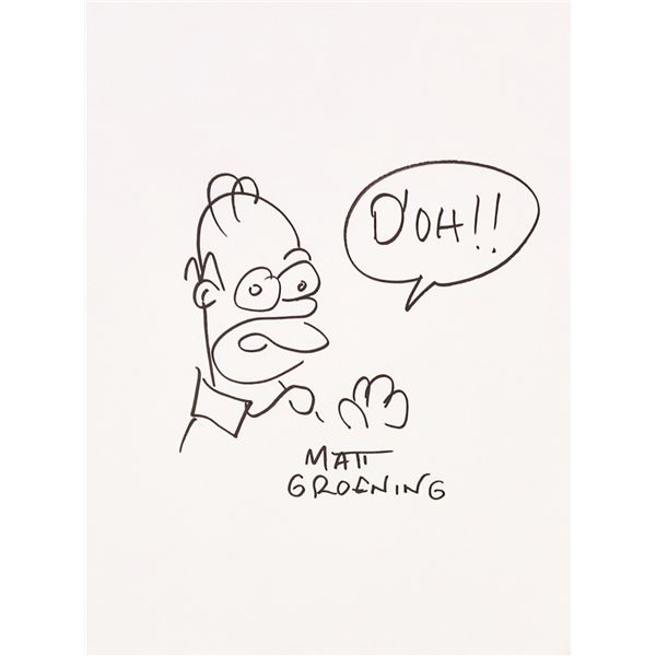 Matt Groening Drawing Of Homer Simpson