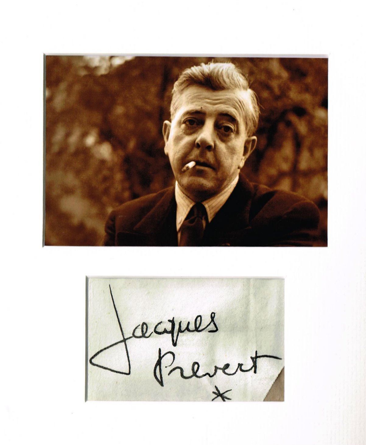 Jacques Prevert autograph (1900-1977).
