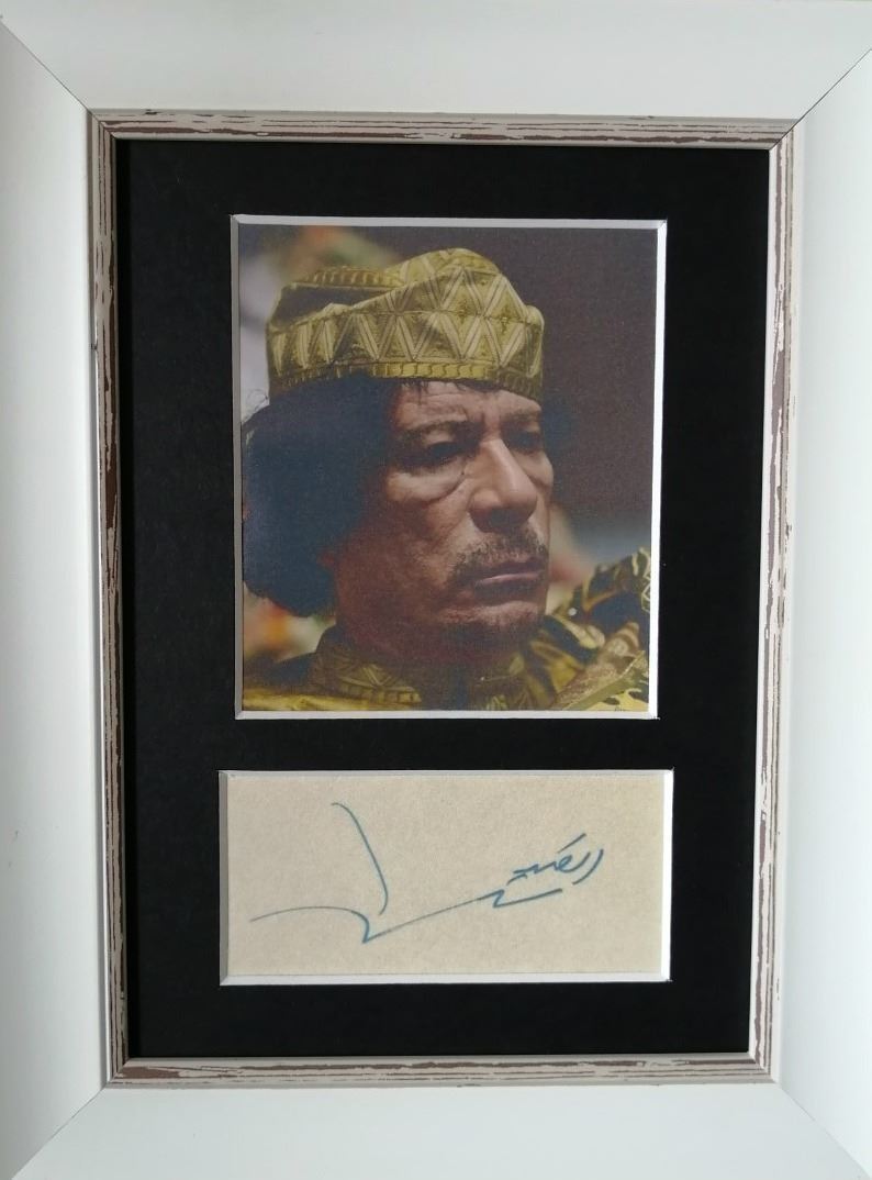 Muammar Al - Gaddafi Autograph (1942-2011).