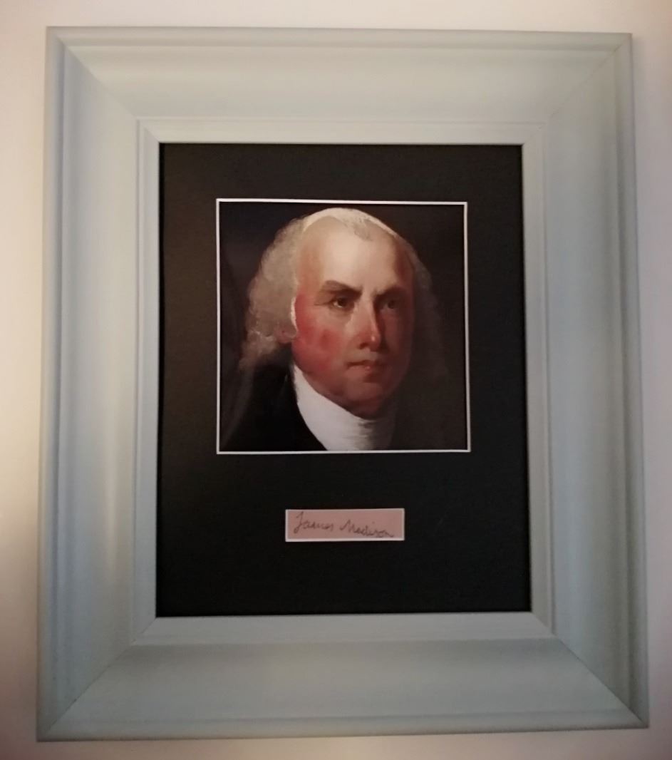 US President James Madison signature (1751-1836).