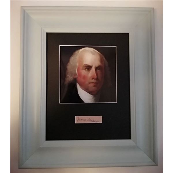 US President James Madison signature (1751-1836).