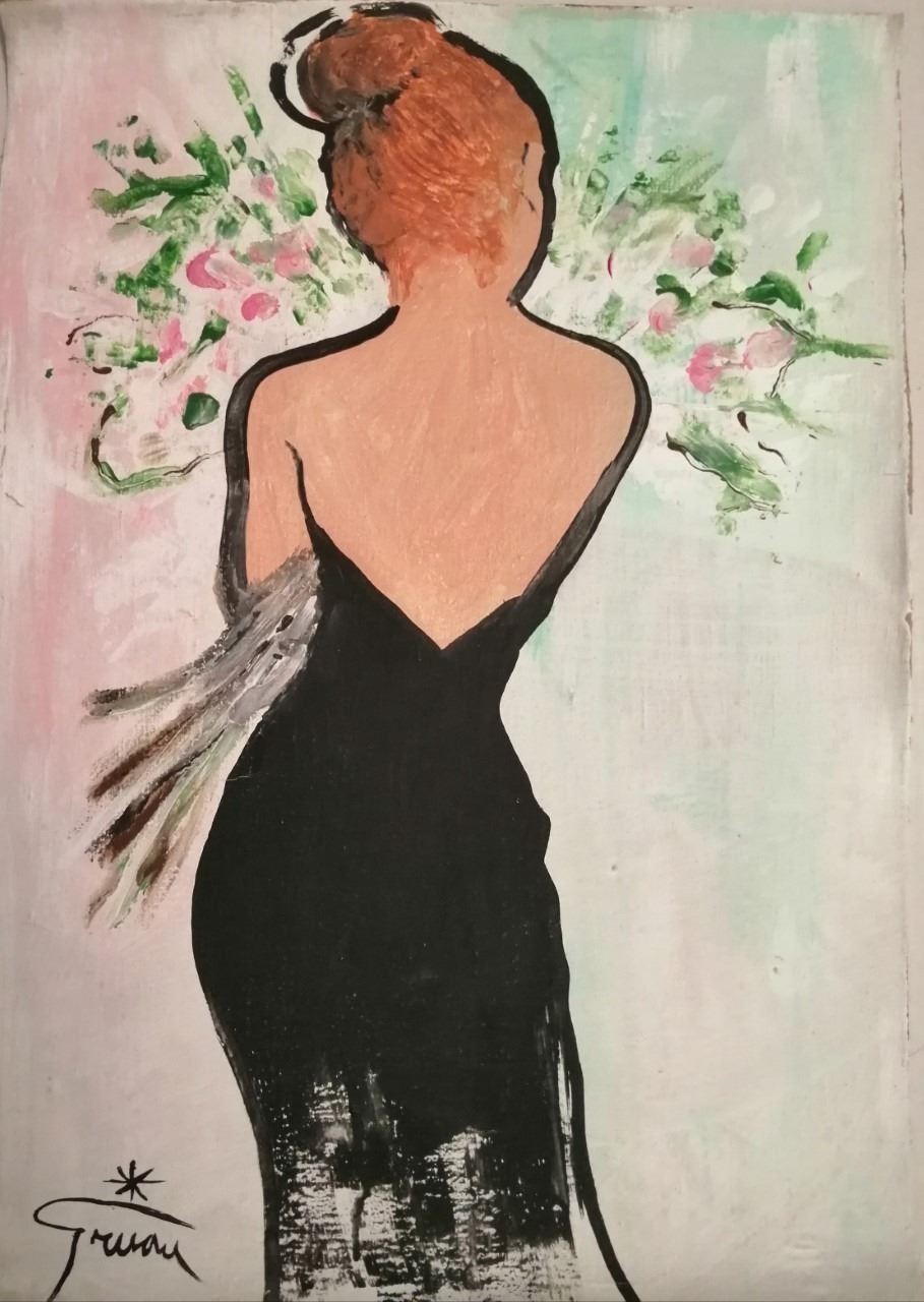 Rene Gruau - Christian Dior painting.