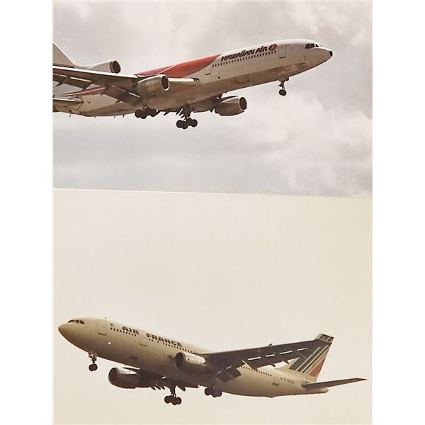 Collection of photos of modern airplanes.