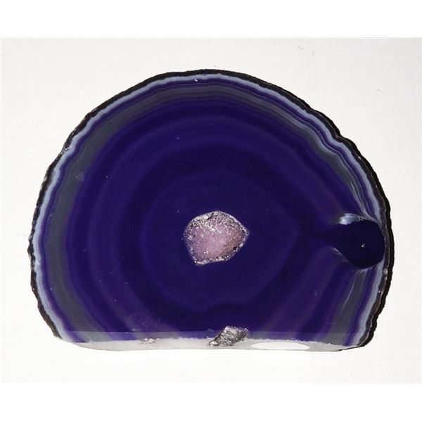 Purple Agate Geode crystal. 3x2.5x0.75 inches.