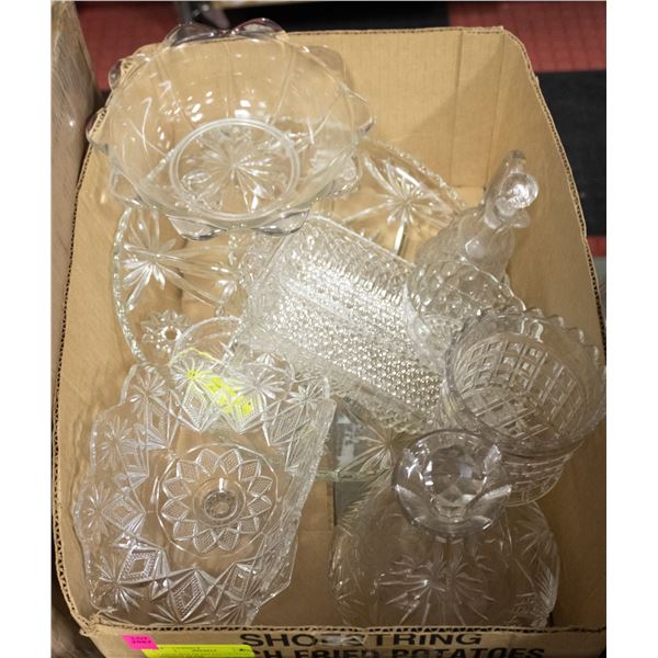 Large Box Of Estate Crystal And Cut Glass
