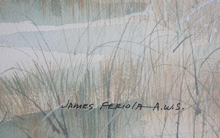 James Feriola, Windmill and Barn, Watercolor