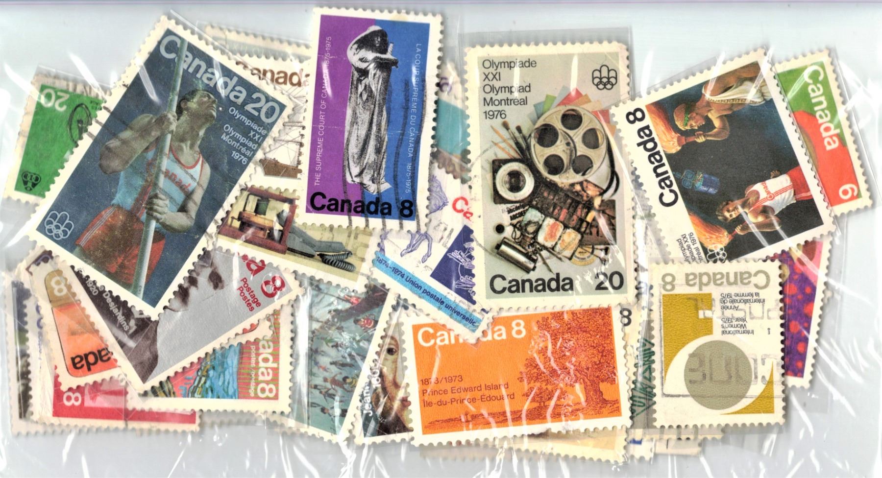 Stamps - Canadian Stamps 1972-1977 - 50 Total - Various Condition