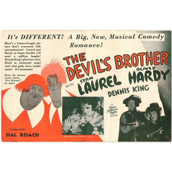 Movie Herald - The Devil's Brother - Stan Laurel and Oliver Hardy