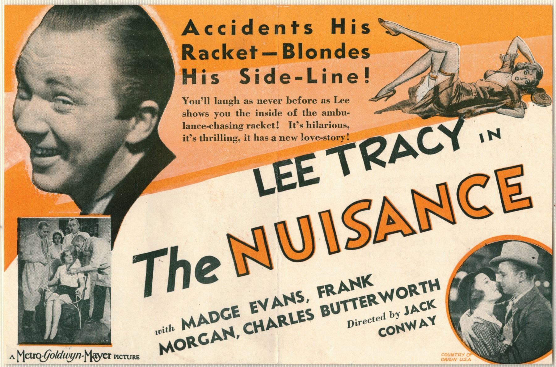 Movie Herald - The Nuisance 1933 - Lee Tracy, Madge Evans, and Frank Morgan