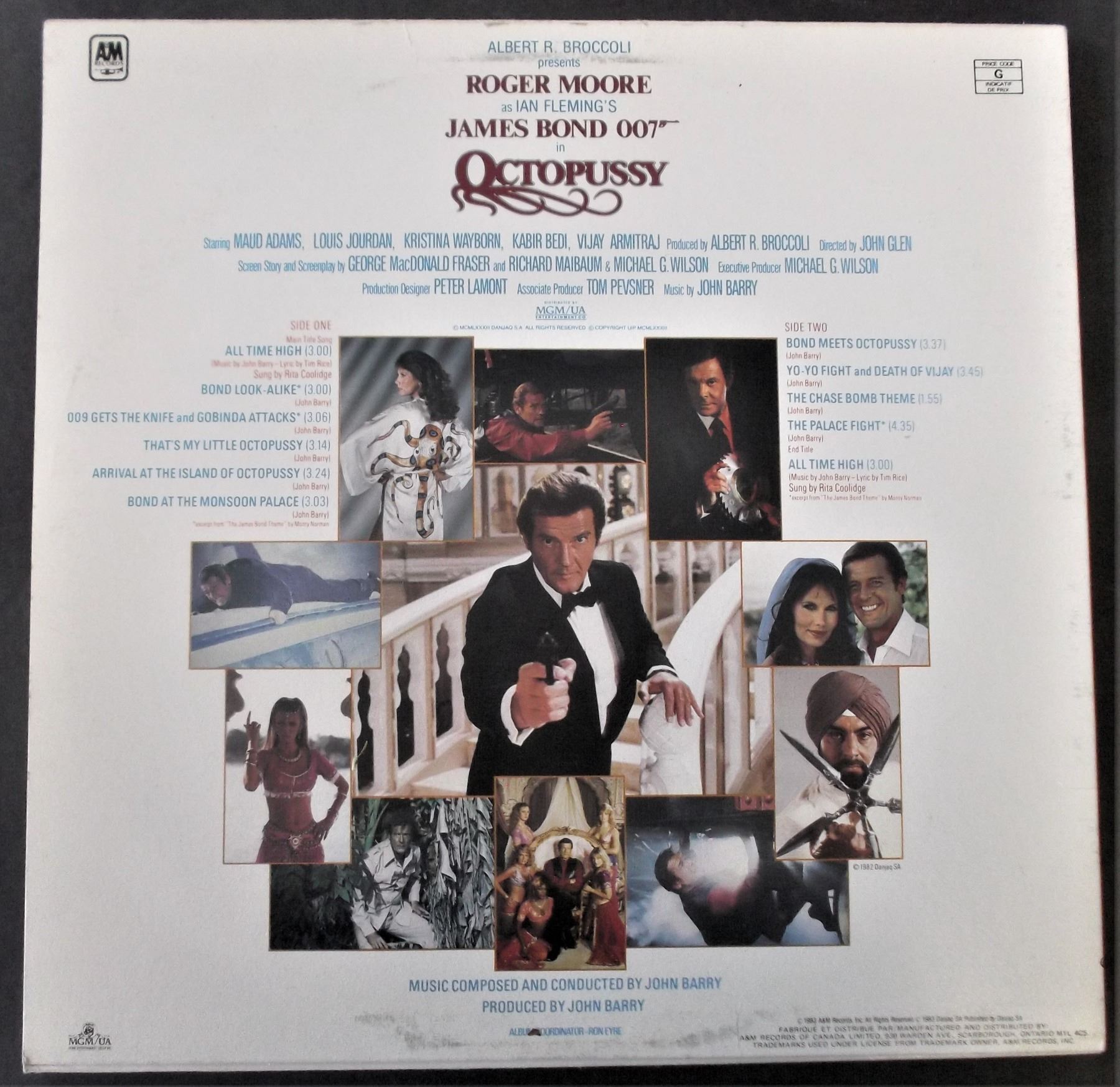 James Bond 007 Octopussy Original Motion Picture Soundtrack Record