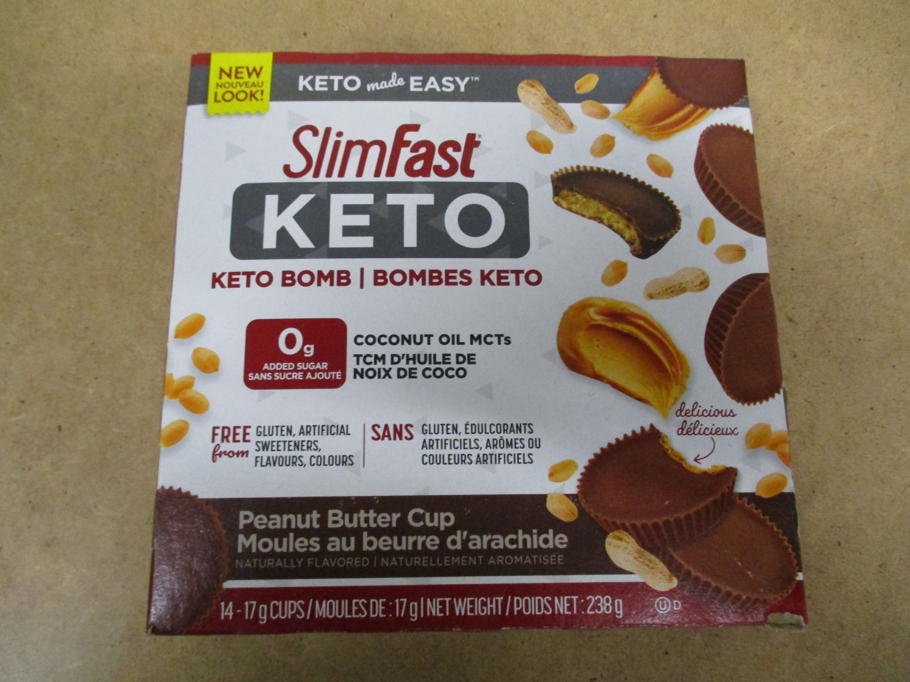 SLIM FAST KETO PEANUT BUTTER CUPS (14 PKGS) - PER BOX