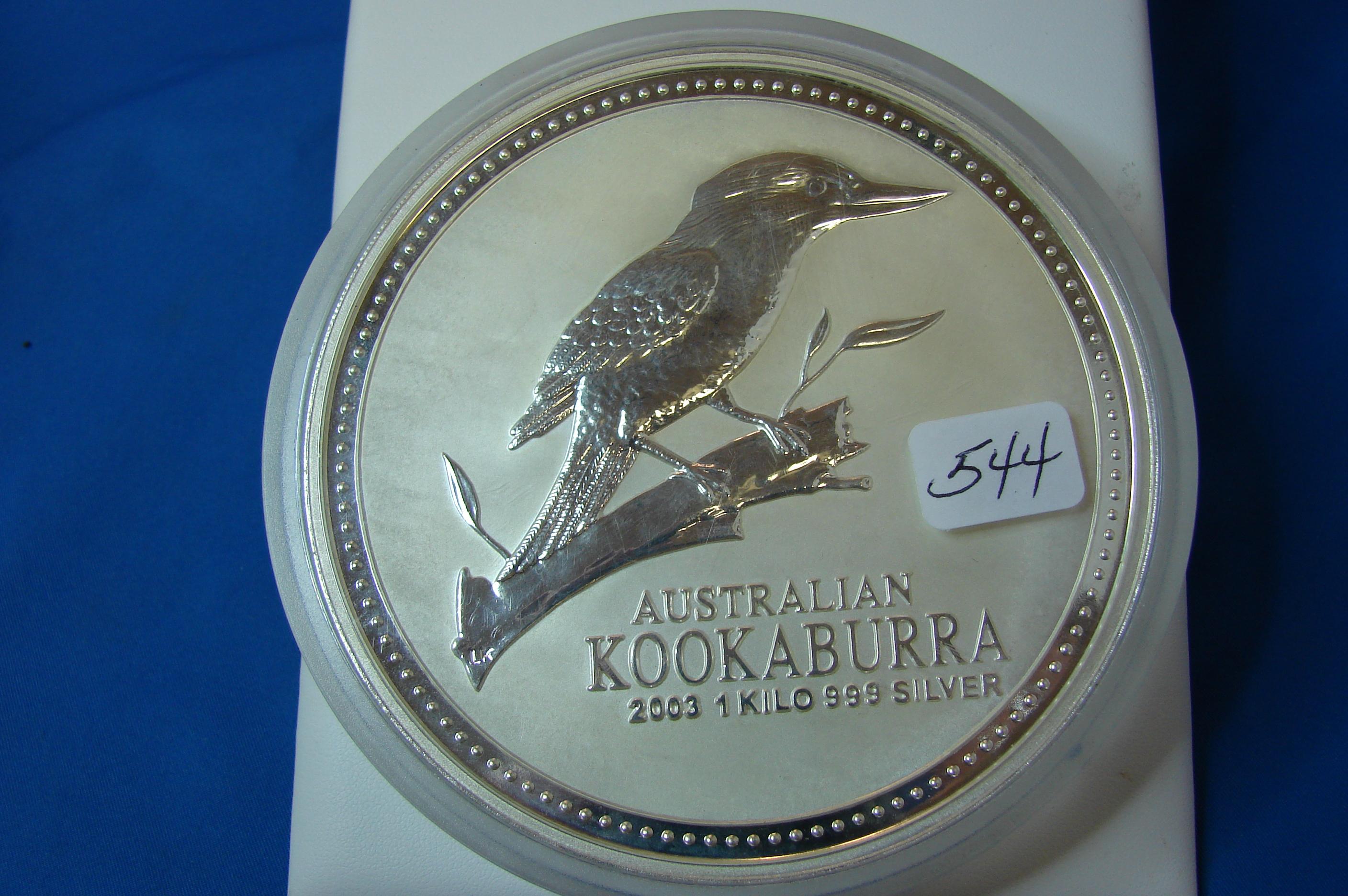 Australian Kookaburra 2003 1 Kilo .999 Silver 32.15 oz.