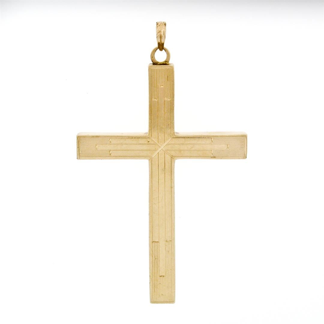 Large Antique Esemco 10K Rosy Yellow Gold Puffed Engraved Polished ...
