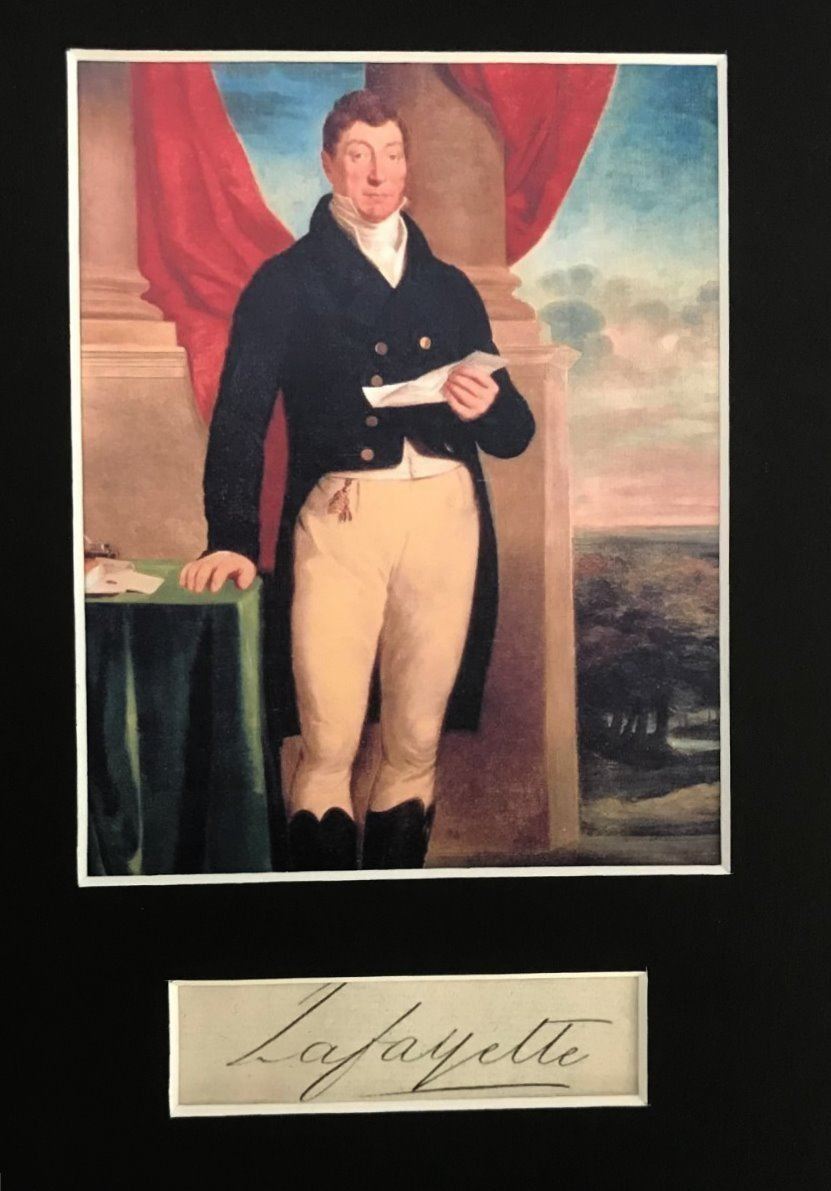 Marquis De Lafayette signature. (1758-1834).