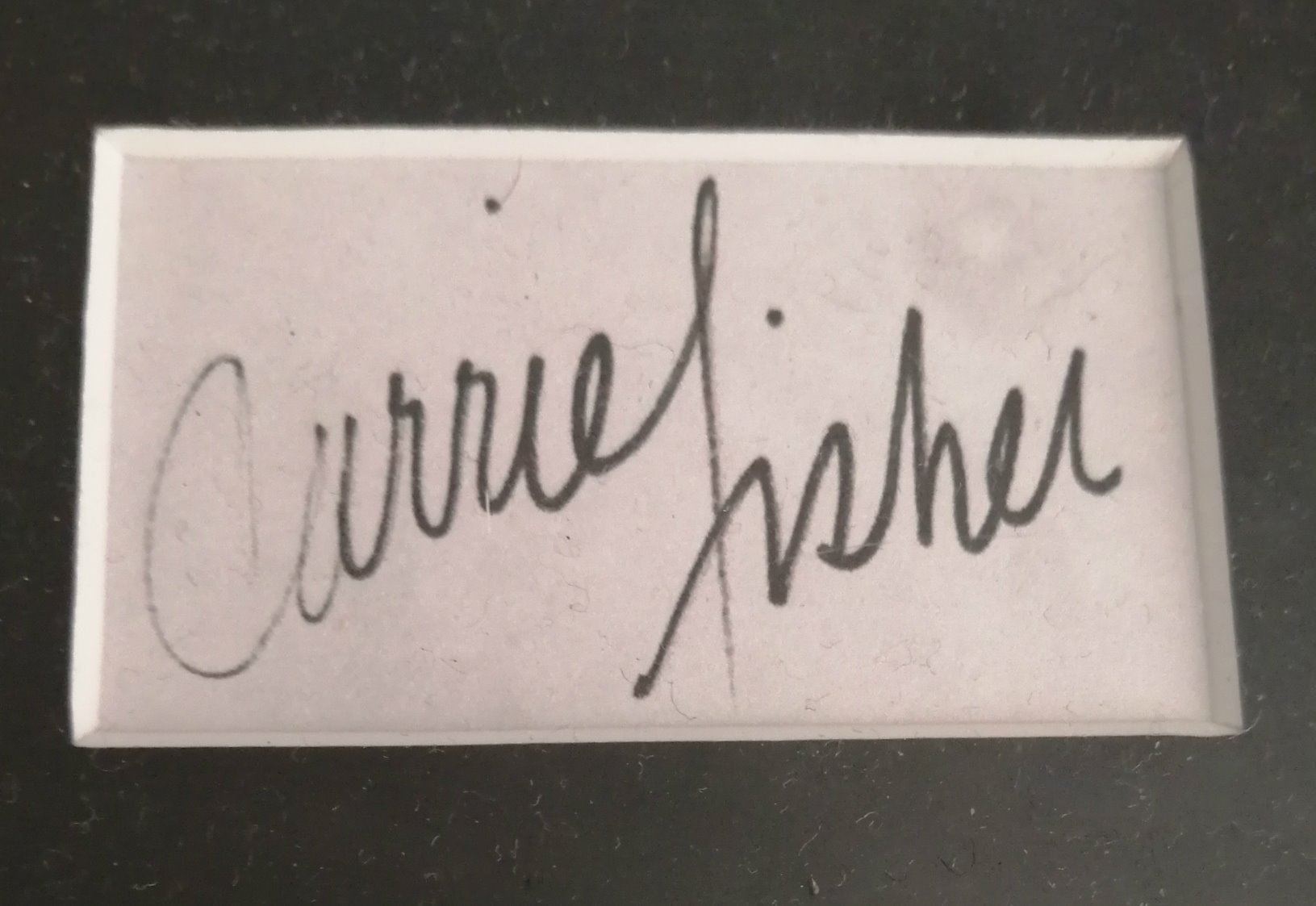 Carrie Fisher autograph (1956-2016).