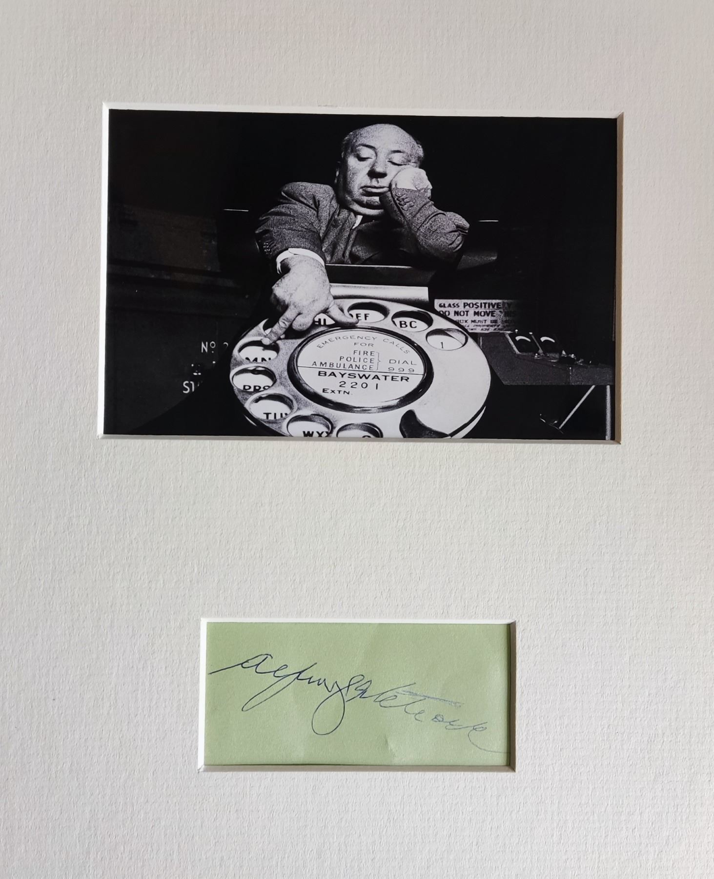 Alfred Hitchcock autograph (1899-1980).