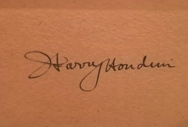 Harry Houdini autograph (1874-1926).