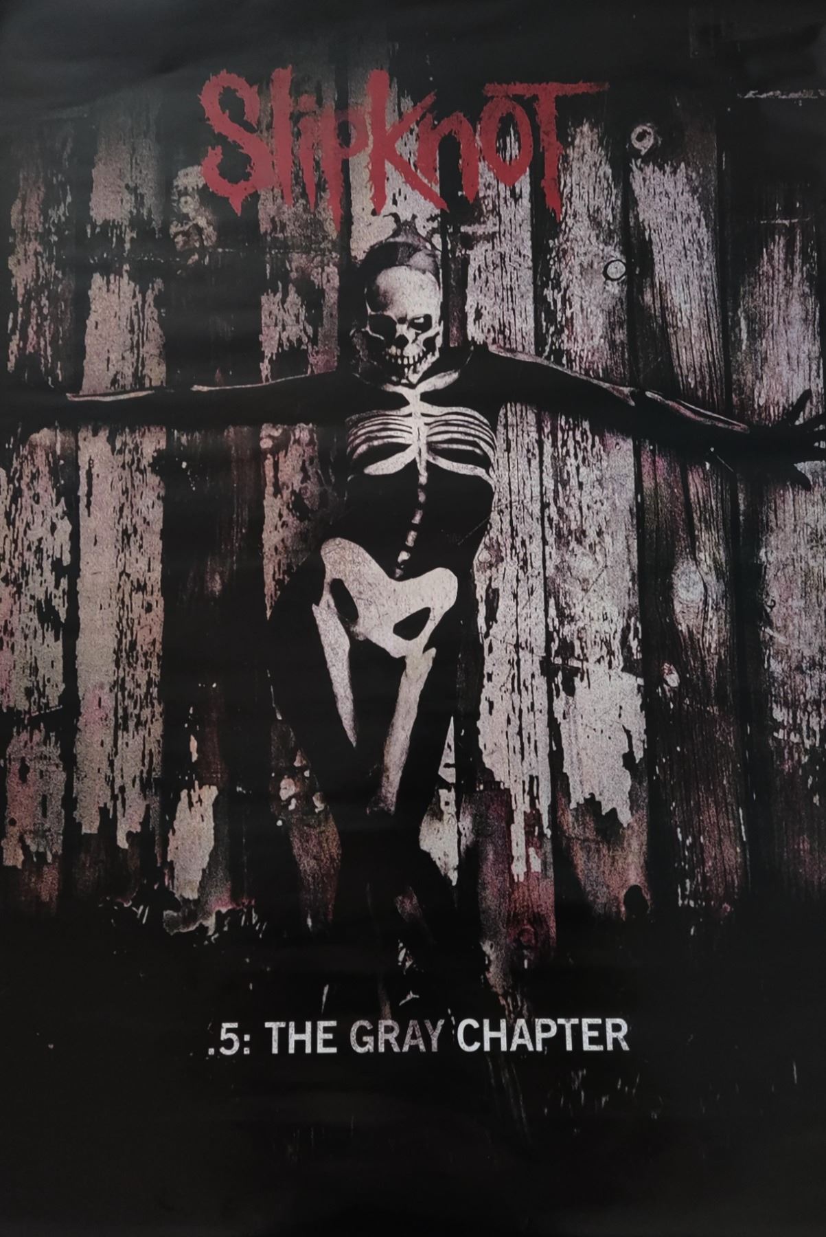 Heavy metal band posters.