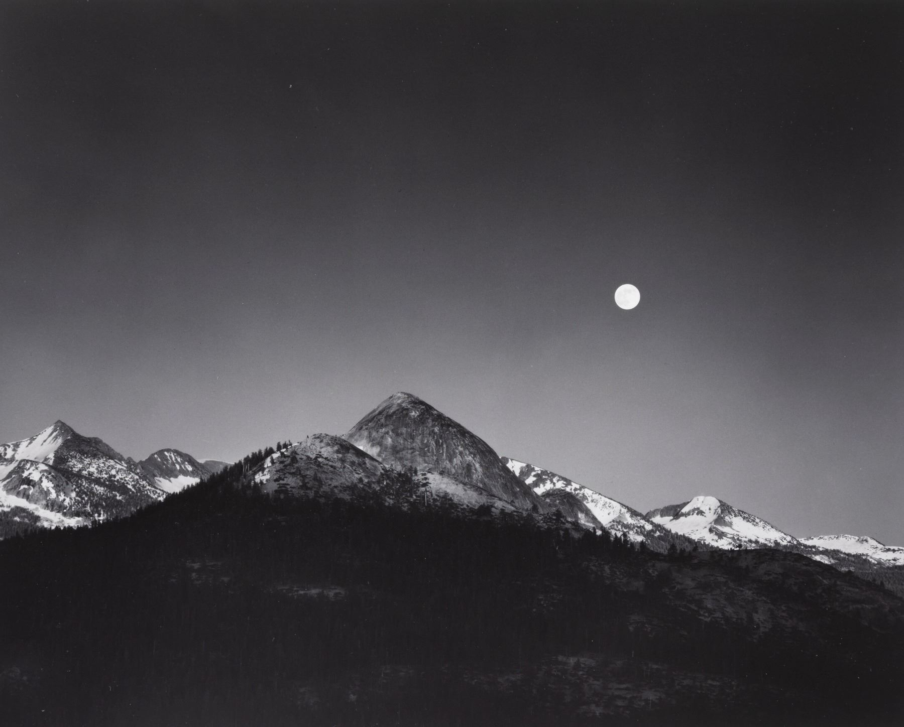 Ansel Adams - Moonrise from Glacier Point, Yosemite National Park ...