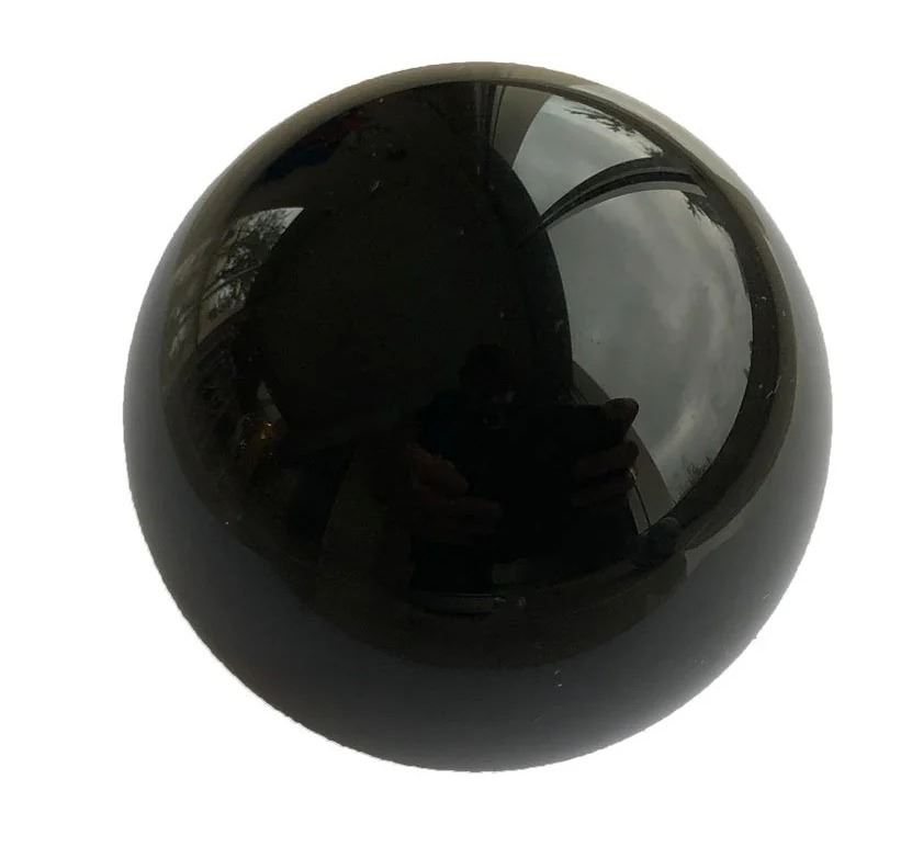 Large black polished Obsidian sphere. 1360 kilos.