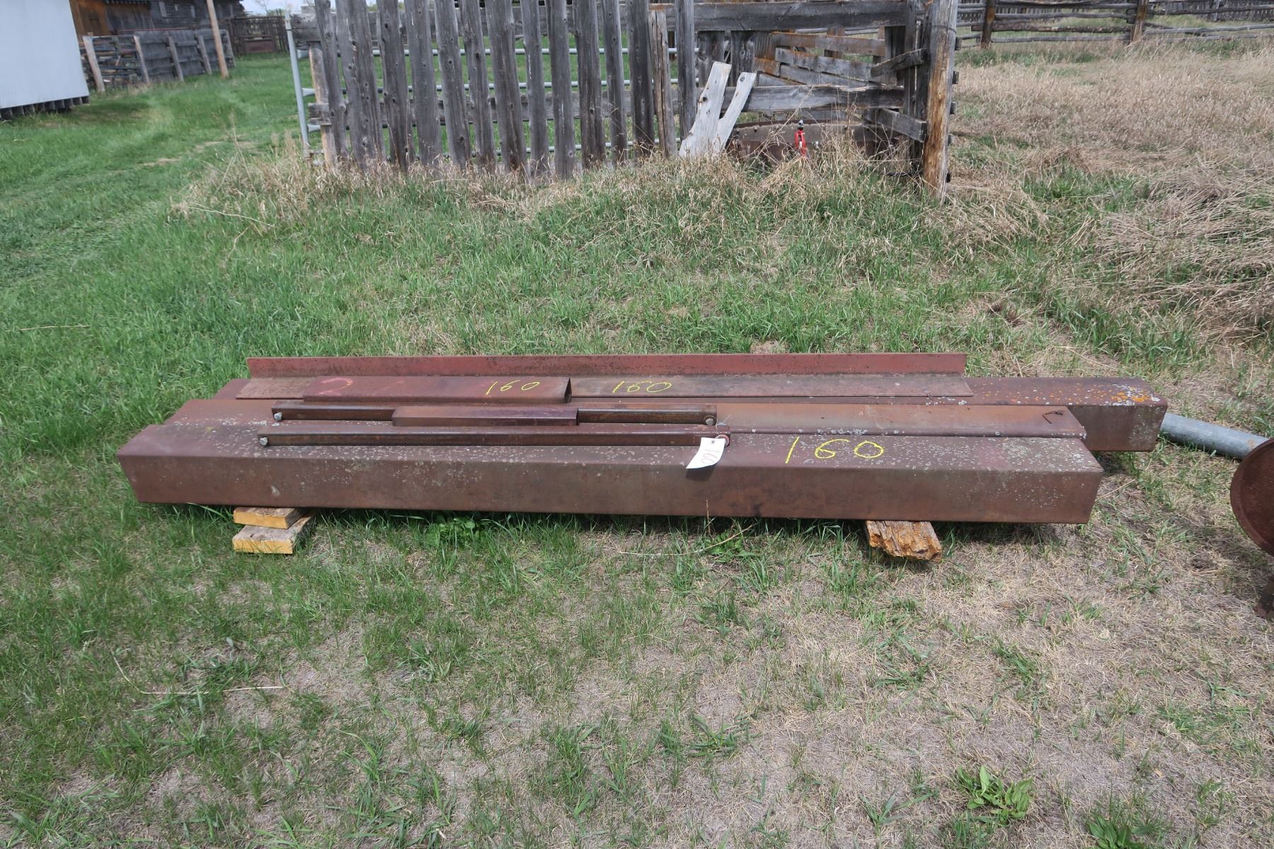 3x 10ft x 8x8" Steel Tubes, 8ft Angle Iron & Assorted Iron