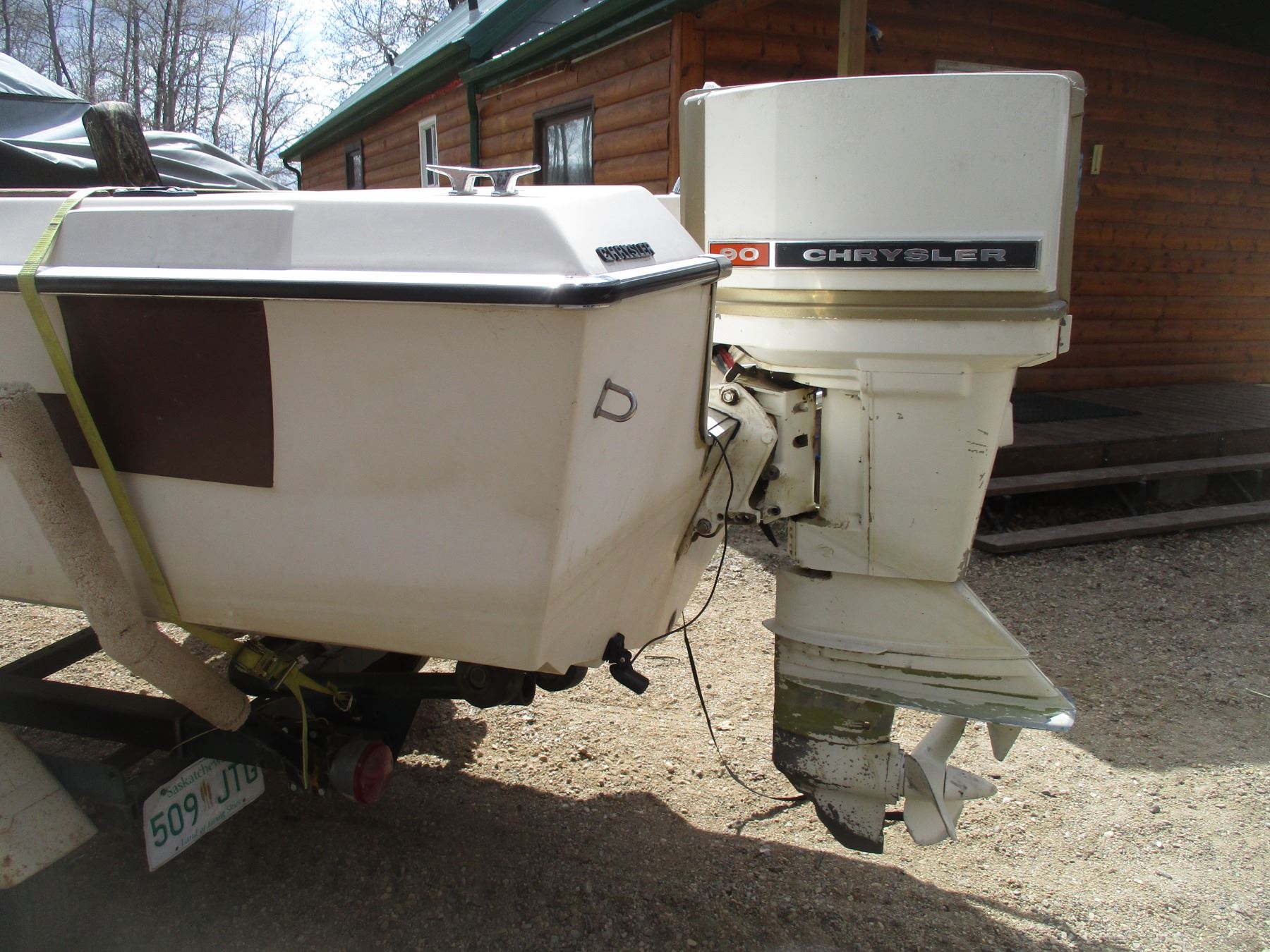 16ft Hydro-Vee Boat + Trailer with Chrysler motor (90HP) - new seats ...