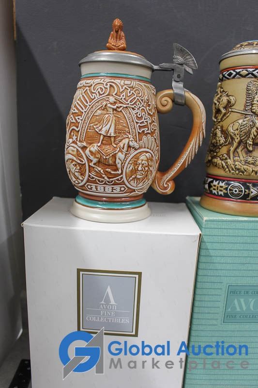(4) Avon Collector Steins - BID PRICE x4 - Gold Rush, Wild West ...