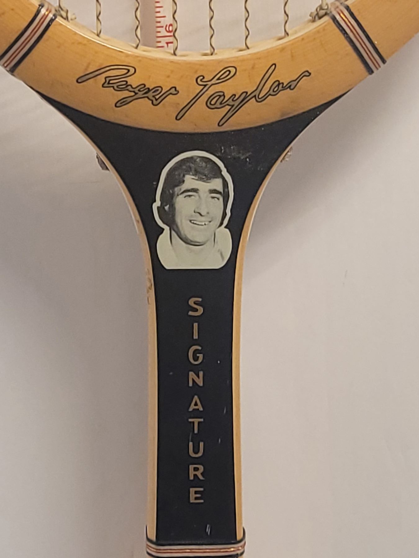 Vintage Roger Taylor Slazenger Signature Wooden Tennis Racket