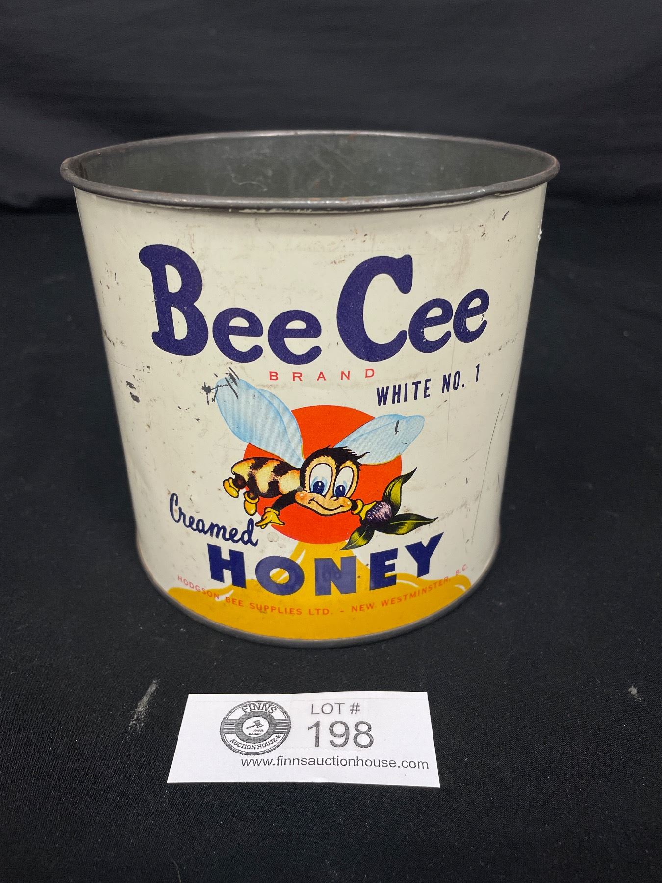 Vintage BEECEE New Westminster Honey Tin with No Lid