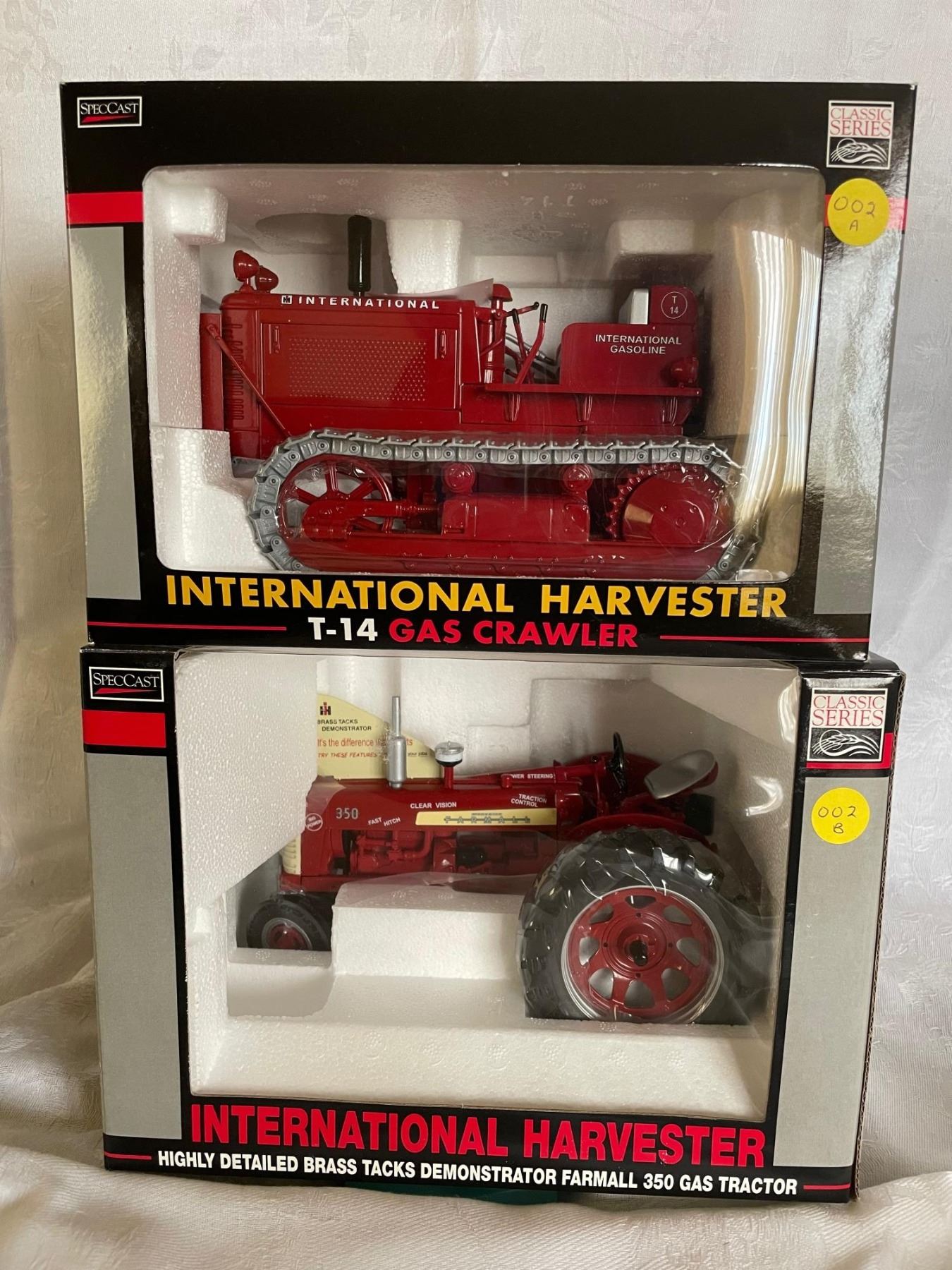A+B 1/16 International Harvester Deering Farmall T-14 Gas Crawler and Brass Tacks 350 Gas Tractor