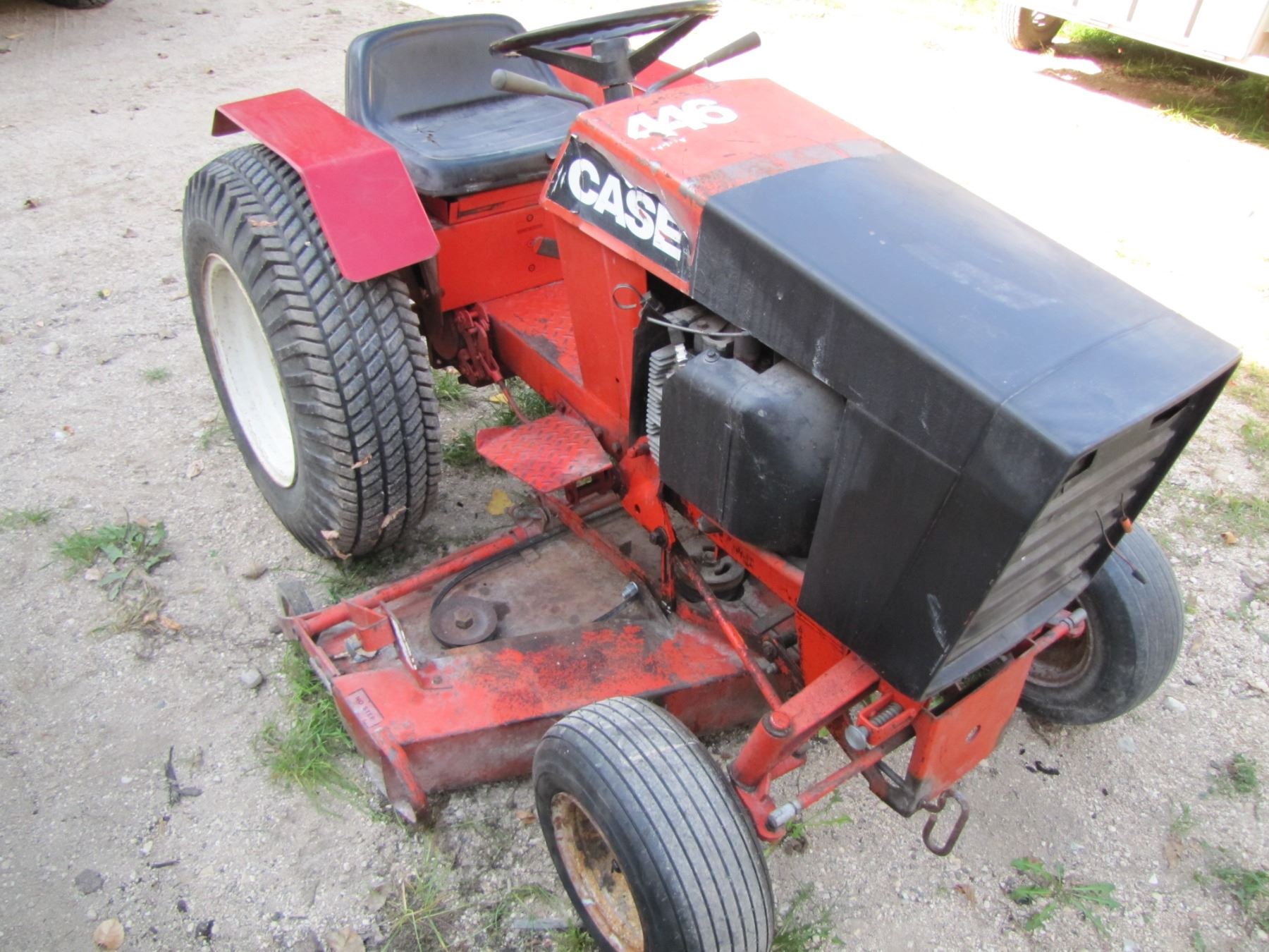 Case 446 lawn tractor; Mower needs blades; has high / low transmission