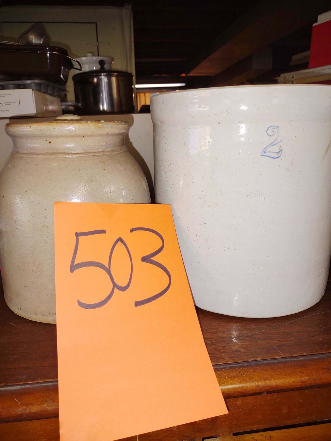 LOT OF 2 ANTIQUE CROCKS