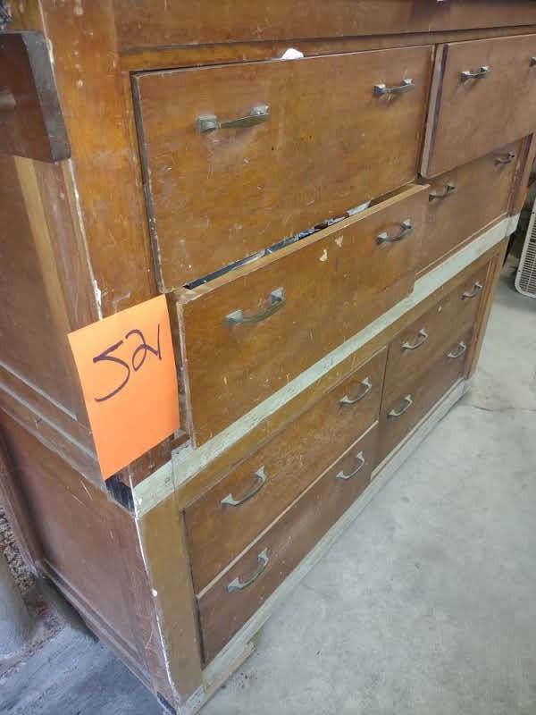 OLD STORE STACKING WOODEN CABINETS, CONTENTS INCLUDED