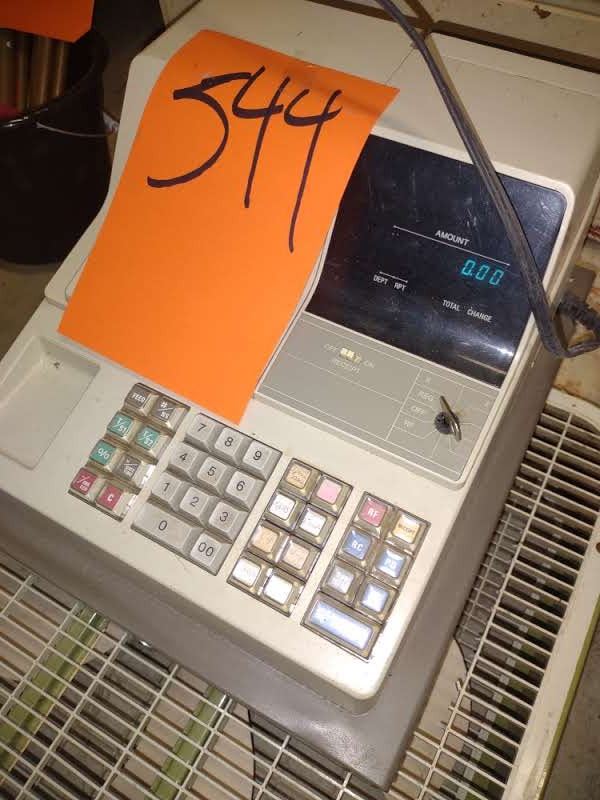 CASIO PCR-208 CASH REGISTER W/ KEY (WORKS)