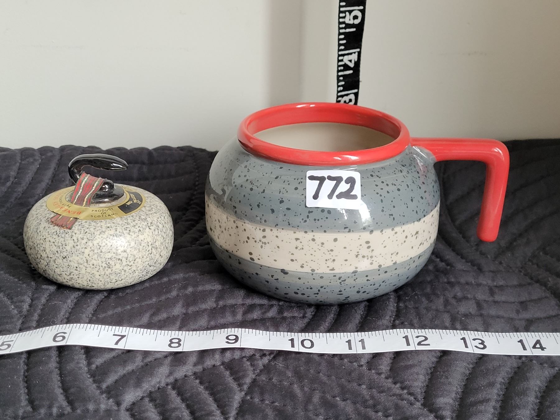 Curling coffee mug & Beneagles Scotch Whisky curling rock decanter ...