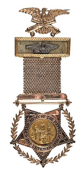 Gold GAR Presentation Medal--Wilbur F. Wilder, Co. B. 18th W