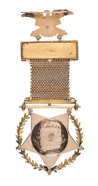 Gold GAR Presentation Medal--Wilbur F. Wilder, Co. B. 18th W