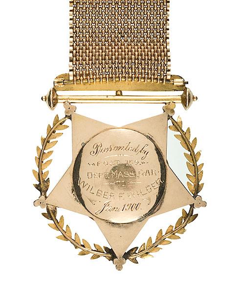 Gold GAR Presentation Medal--Wilbur F. Wilder, Co. B. 18th W
