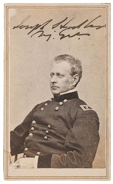Major General Joseph Hooker Autographed CDV,