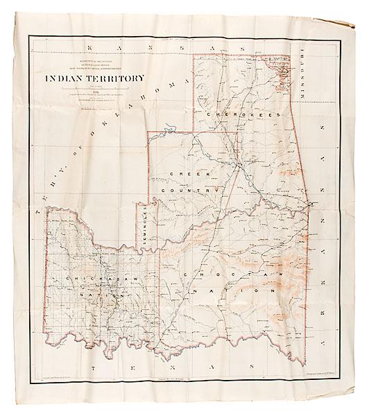 General Thomas Ruger's Cherokee-Arapahoe Land Rush Map,