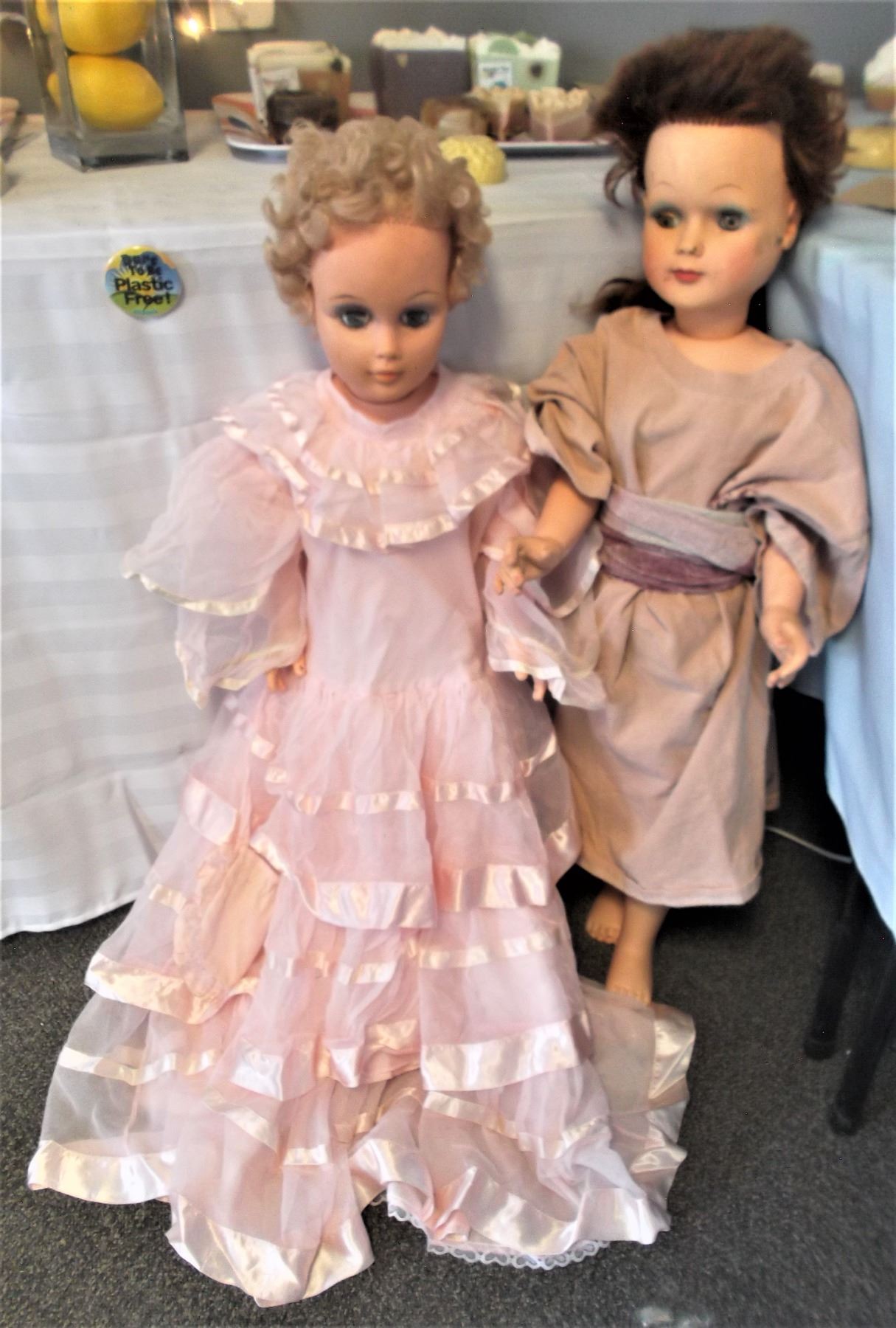 Two Vintage Walking Dolls