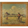 Pair of Cowboy Lithos by popular Tucson artist, Ray Strang (1893-1957)