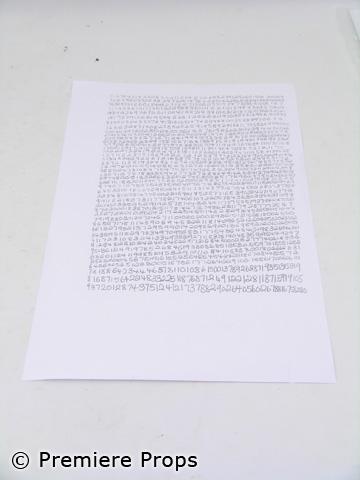 Knowing Lucinda Number Paper Movie Props