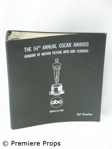 Mel Shavelson's 54th Academy Awards Script, 1982 Movie Memorabilia