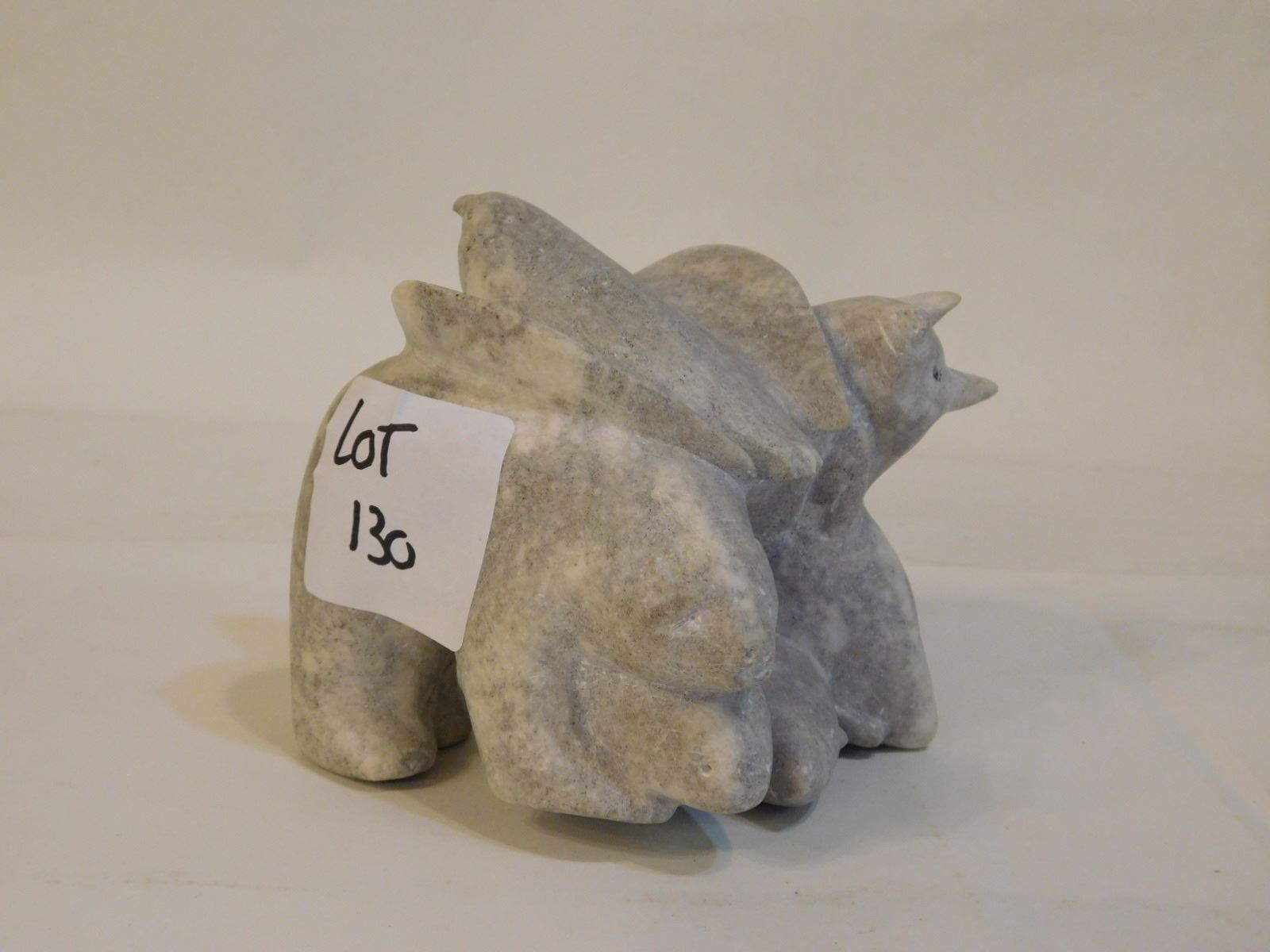 Artist Signed Carved Stone Animals W Stinson Canadiana Aboriginal